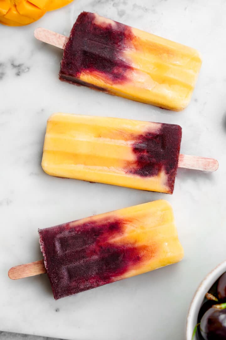 Vegan Cherry Mango Popsicles - The All Natural Vegan