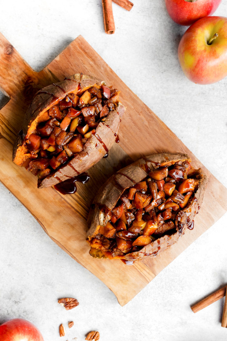 Apple Stuffed Sweet Potatoes - The All Natural Vegan