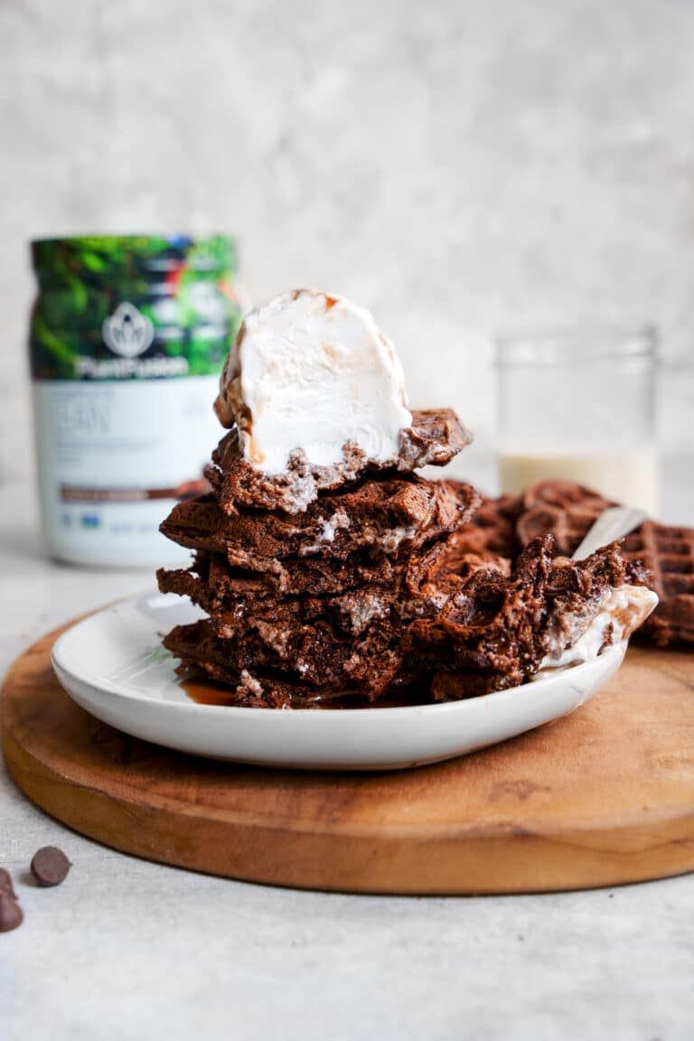 Easy High Protein Vegan Brownie Waffles - The All Natural Vegan