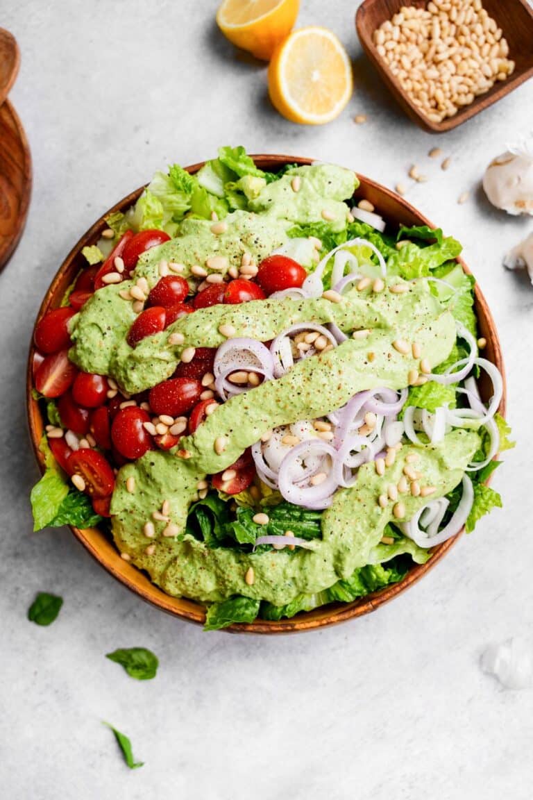 Pine Nut Pesto Salad - The All Natural Vegan