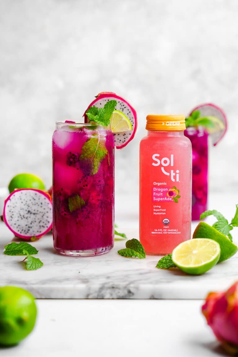 Refreshing Dragon Fruit Mojito Mocktail - The All Natural Vegan