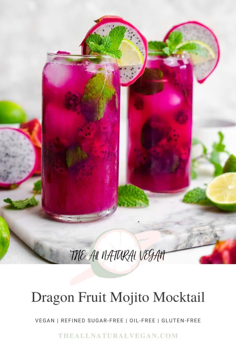 Refreshing Dragon Fruit Mojito Mocktail - The All Natural Vegan