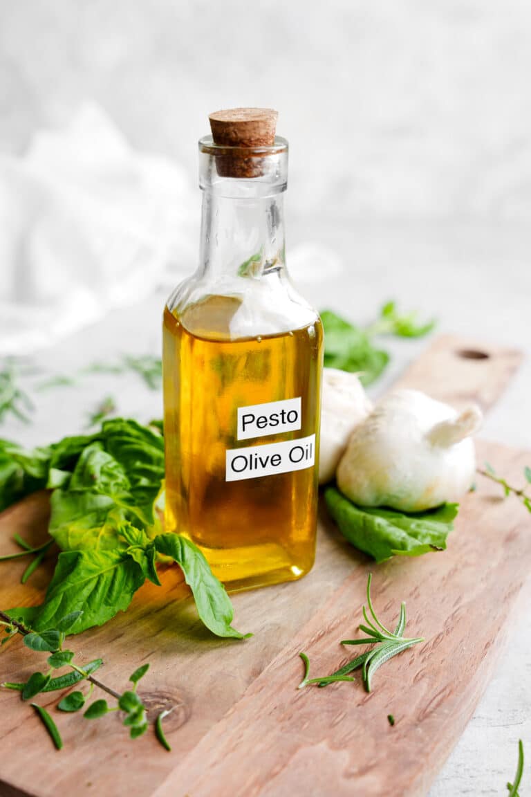 Easy Homemade Pesto Infused Olive Oil - The All Natural Vegan