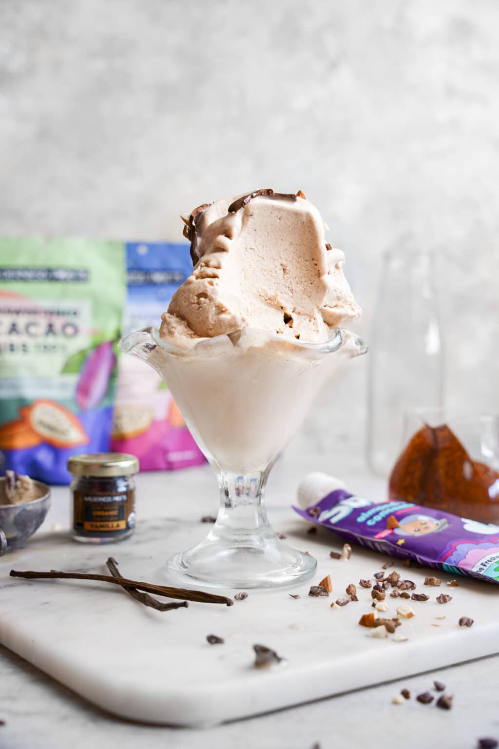 Vegan Vanilla Bean Ice Cream With Vegan Magic Shell - The All Natural Vegan