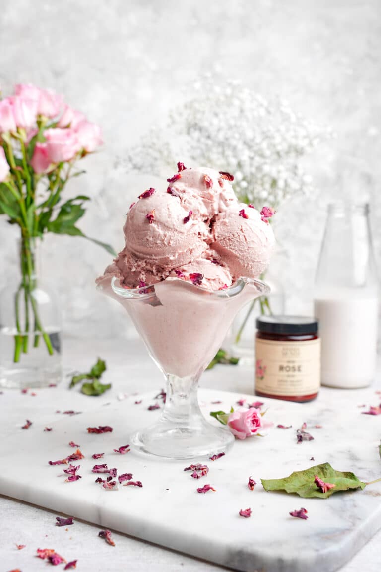 Vegan Vanilla Rose Ice Cream - The All Natural Vegan
