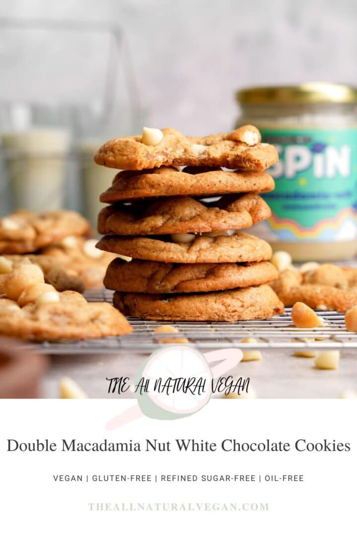 Vegan Double Macadamia Nut White Chocolate Cookies - The All Natural Vegan