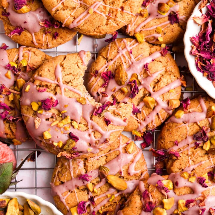 Healthy Pistachio Rose Cookies (Easy Recipe) - The All Natural Vegan