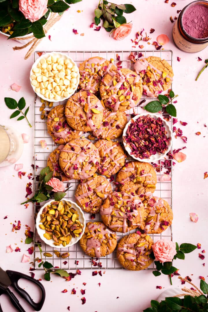 Healthy Pistachio Rose Cookies (Easy Recipe) - The All Natural Vegan