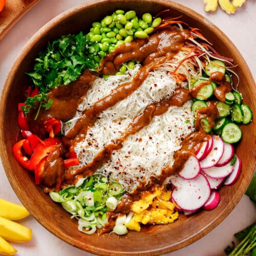 Delicious Spring Roll Salad With Peanut Dressing - The All Natural Vegan