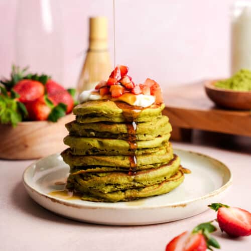 The Best Fluffy Vegan Matcha Pancakes - The All Natural Vegan