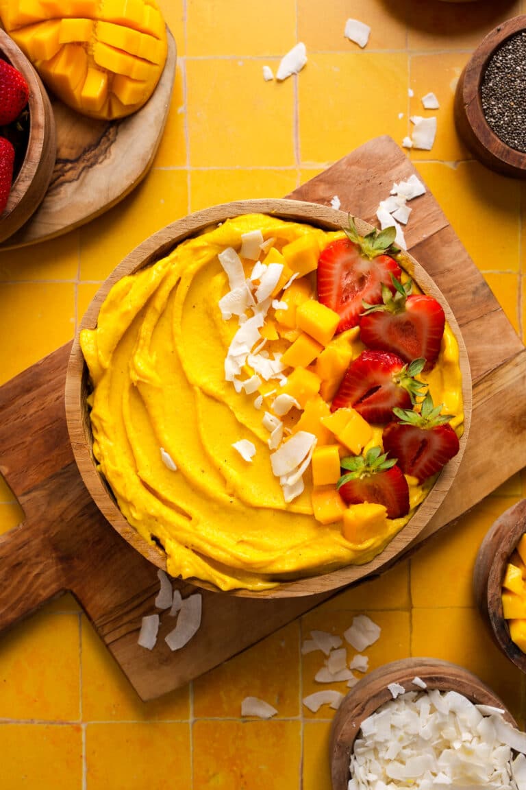 Thick And Creamy Mango Smoothie Bowl - The All Natural Vegan