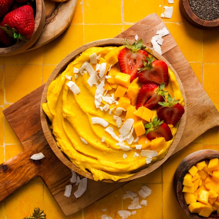 Thick And Creamy Mango Smoothie Bowl - The All Natural Vegan